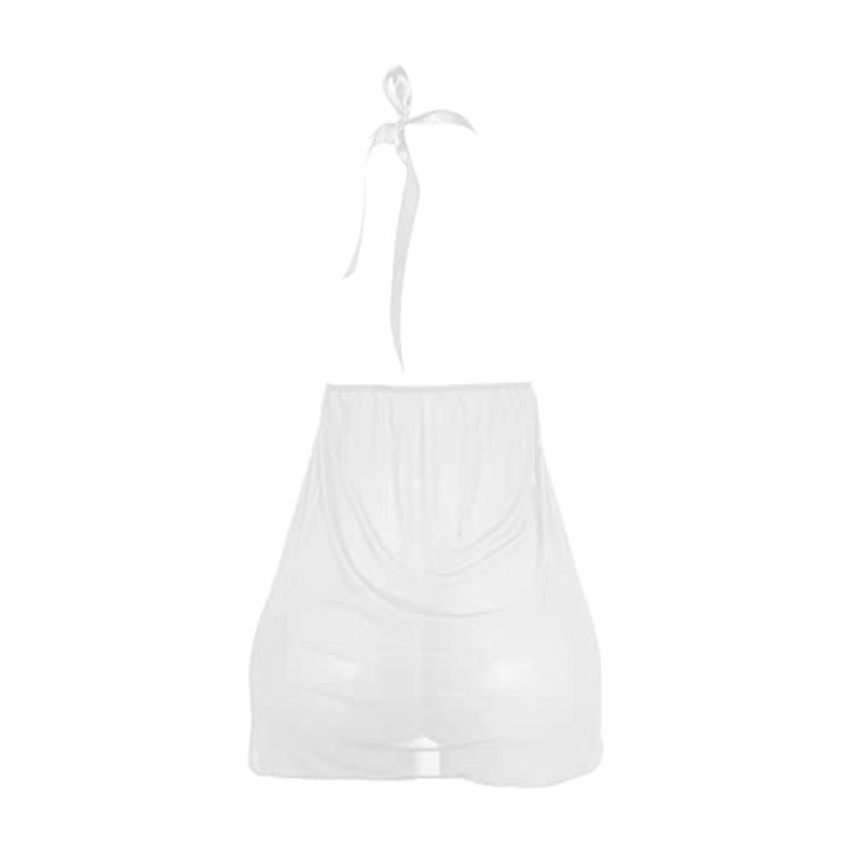 Sexy Lingerie for Women, Batas De Dormir para Mujer Women's One Piece Bodysuit Lengerie Women, Women's Lingerie Mesh Vest Underwear Off Shoulder Two-Piece Set Underwear Under Shorts (S, White)