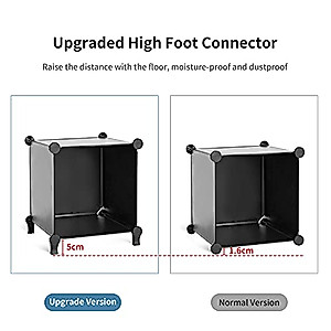 AWTATOS Cube Storage Organizer 20 Cube Modular Storage Bookshelf DIY Plastic Closet Storage Shelf, Stackable Storage Shelving Rack, Ideal Storage Solution for Home, Office, Bedroom, Black ULPZ023