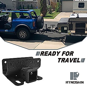 RYNOSKIN Trailer Tow Hitch Receiver Fit 2021-2023 Ford Bronco 2 Door & 4 Door Class 3 Rear Trailer Hitch with 2" Square Receiver Heavy Textured Black