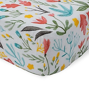 Little Unicorn – Meadow Fitted Crib Sheet | Fitted Crib Sheet | 100% Cotton Muslin | Super Soft | Sized for Standard Baby Crib & Toddler Mattress | Machine Washable | 52” x 28” x 9”