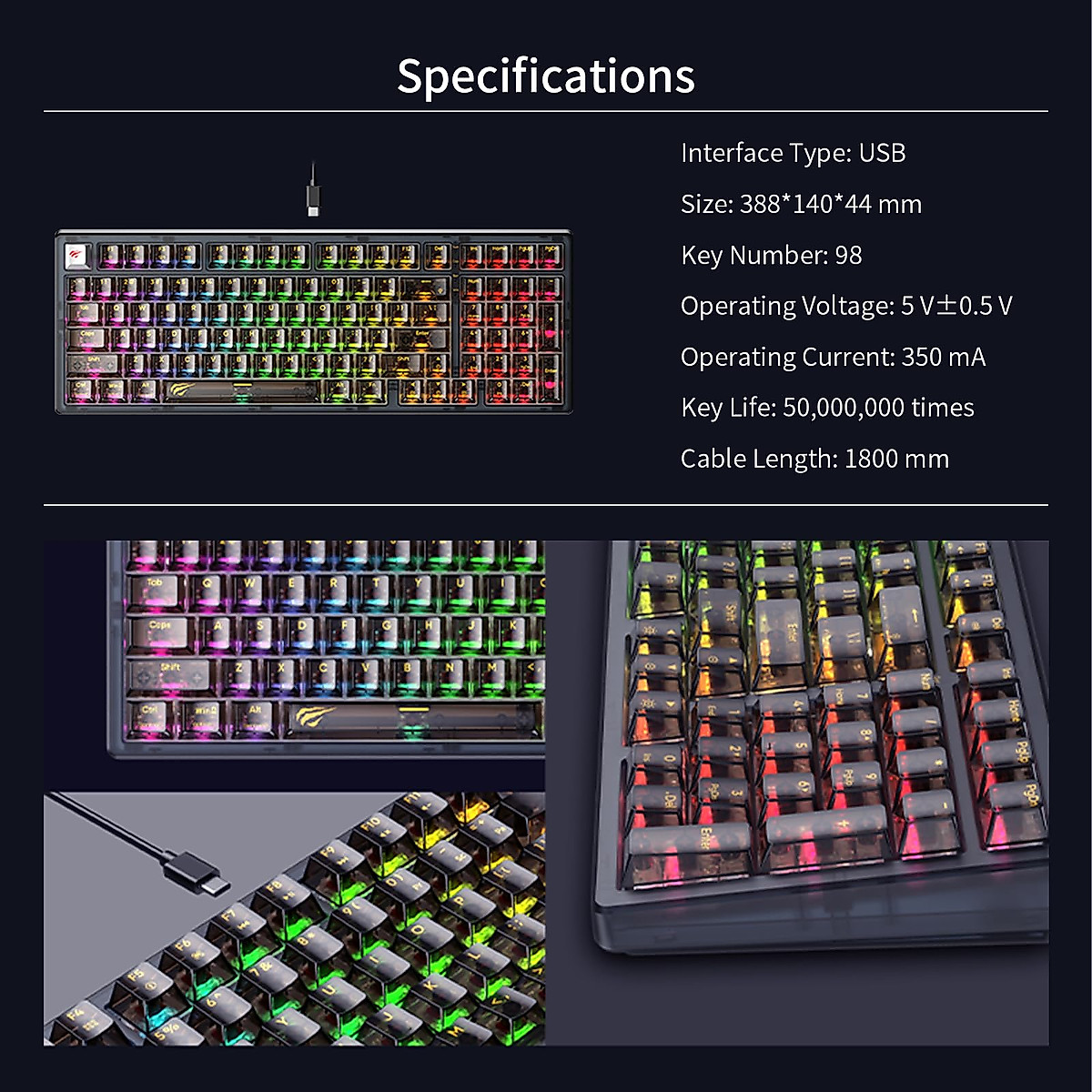 HAVIT KB875L RGB Backlit Mechanical Keyboard