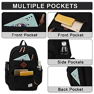 RAVUO Backpack for Men Women, Water Resistant Unisex 15.6 inch Laptop Backpack College School Bookbags with Two Front Pockets