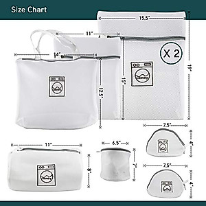 Showertopia Set of 7 Or Set of 8 Mesh Laundry Bag for Delicate with Premium Zipper, Travel Organize Bag, Clothing Washing Bags for, Blouse, Underwear, Bra, Lingerie, Hosiery, Stocking (Set of 8)