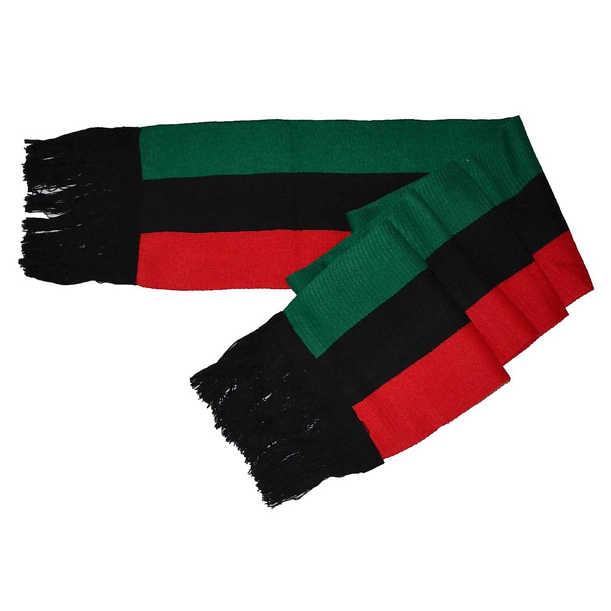 MM Red Black and Green Pan-african Flag Inspired Scarf 8"80"