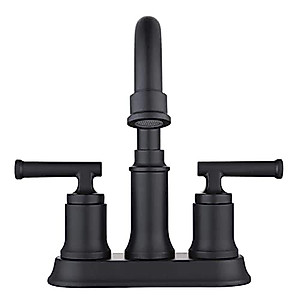 Glacier Bay Oswell 4 in. Centerset 2-Handle High-Arc Bathroom Faucet in Matte Black