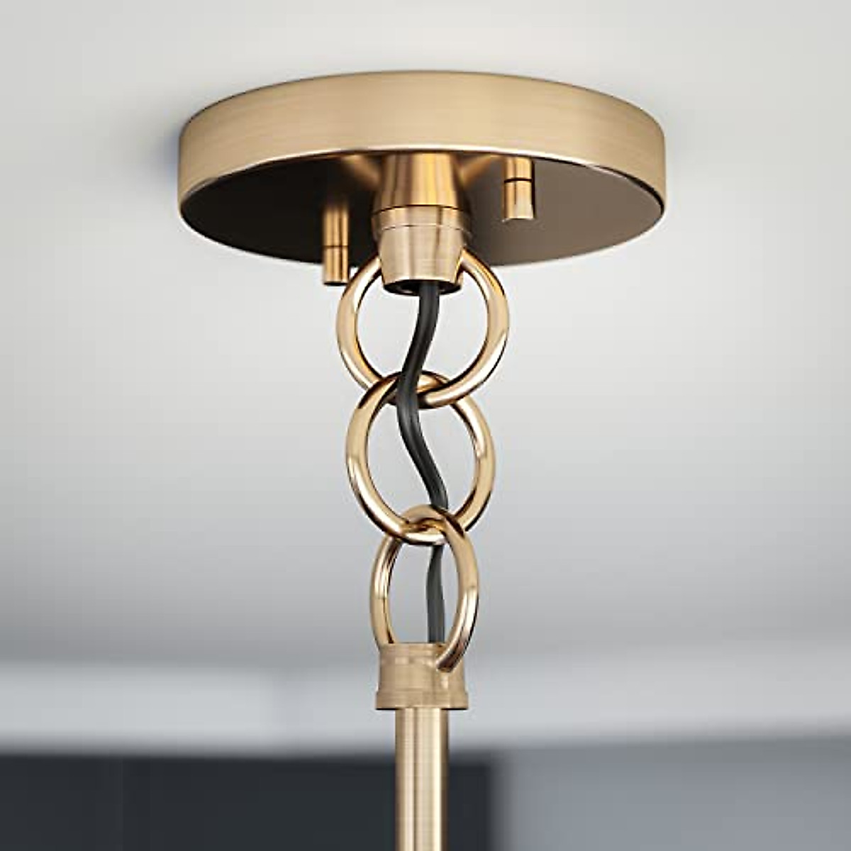 Kenroy Home 93891BAM Gemma 1 Light Pendant with Clear Glass with Burnished Antique Metal Finish, Rustic Style, 14" Height, 9.438" Width, 9.438" Depth