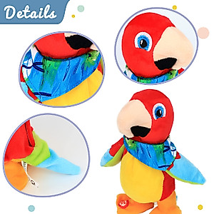 Hopearl Talking Parrot Repeats What You Say Walking Electric Interactive Animated Toy Speaking Plush Buddy Gifts for Toddlers Birthday Festival Holiday, 8''