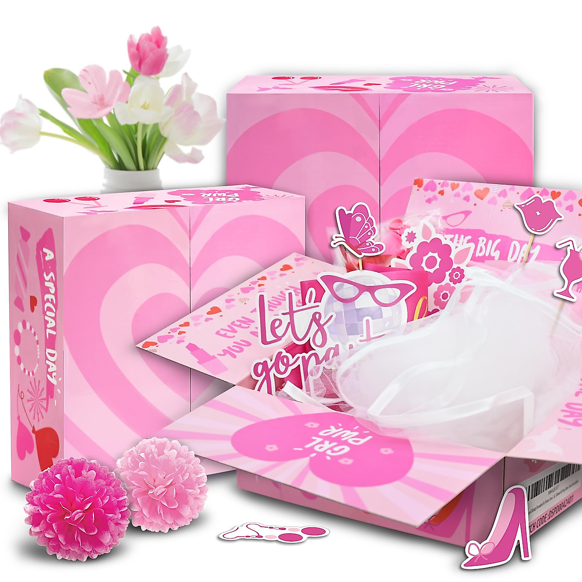 Party Spot! 119 PCS Bachelorette Party Decorations, Latex Balloons, "BRIDE TO BE" Balloons, Tablecloth, Veil, Cake Topppers, Pink Bridal Shower Party Decorations, Balloon Pump