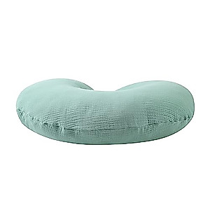Muslin Nursing Pillow Cover Soft 100% Cotton Feeding Pillow Slipcover Fits Standard Infant Nursing Pillow or Positioner for Boy and Girl, Green