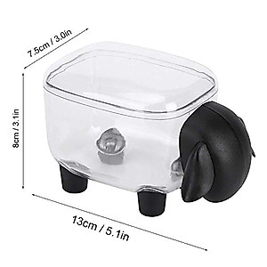 Qtip Holder, Acrylic Sheep Shaped Cotton Swab Holder Cotton Pad Dispenser Floss Container with Cover for Bathroom Vanity Organizer, 13 x 7.5 x 8 cm
