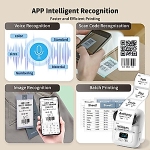 Phomemo M110 Address Label Maker for Mailing,Portable Label Sticker Barcode Printer for Clothing, PhotoLogo, Jewelry, Retail, Office, Home, for iOS & Android, with 1 40×30mm Label