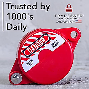 TRADESAFE Gate Valve Lockout - 2 Pack Valve Lockout Device for 1 inch to 2-1/2 inch Diameter Valve Handles, OSHA Compliant Lockout Tagout Valve for Professional and Industrial Use