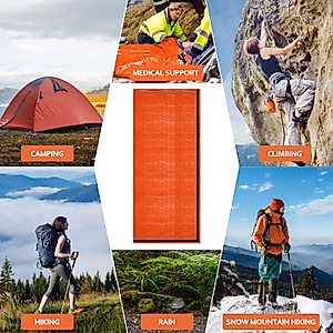 Homelove Waterproof Emergency Mylar Blanket Bivy Sack, with Lightweight Portable Nylon Sack for for Camping Hiking Outdoor Adventure Activities,orange