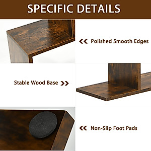 BETTARY 6-Tier Bookshelf, Freestanding S-Shaped Geometric Display Shelf, Modern Tall Bookcase for Home Office, Living Room, Bedroom, Coffee