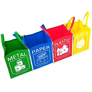 GARASANI 4 Pack Waterproof Separate Recycle Bag Waste Baskets (D Type)