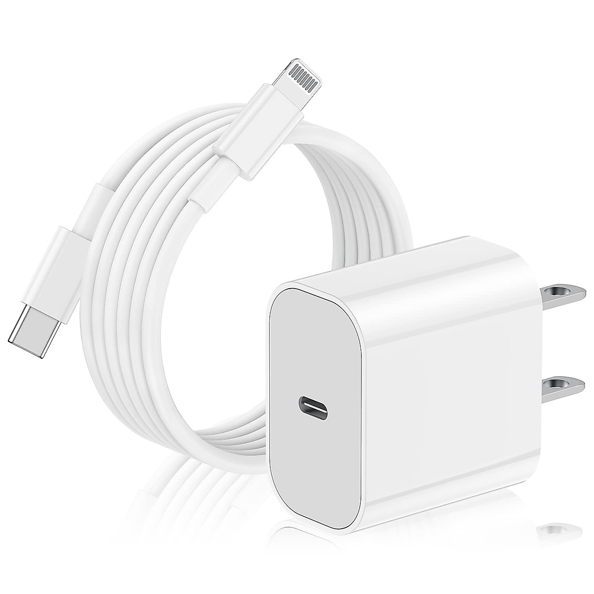QZIIW iPhone Charger,iPhone Fast Charger,[MFi Certified] iPhone Fast Adapter,USB C to Lightning Charging Cable 6 Feet,20W USB C Wall Charger with Compatible iPhone 14 13 12 11 Pro Max,iPad