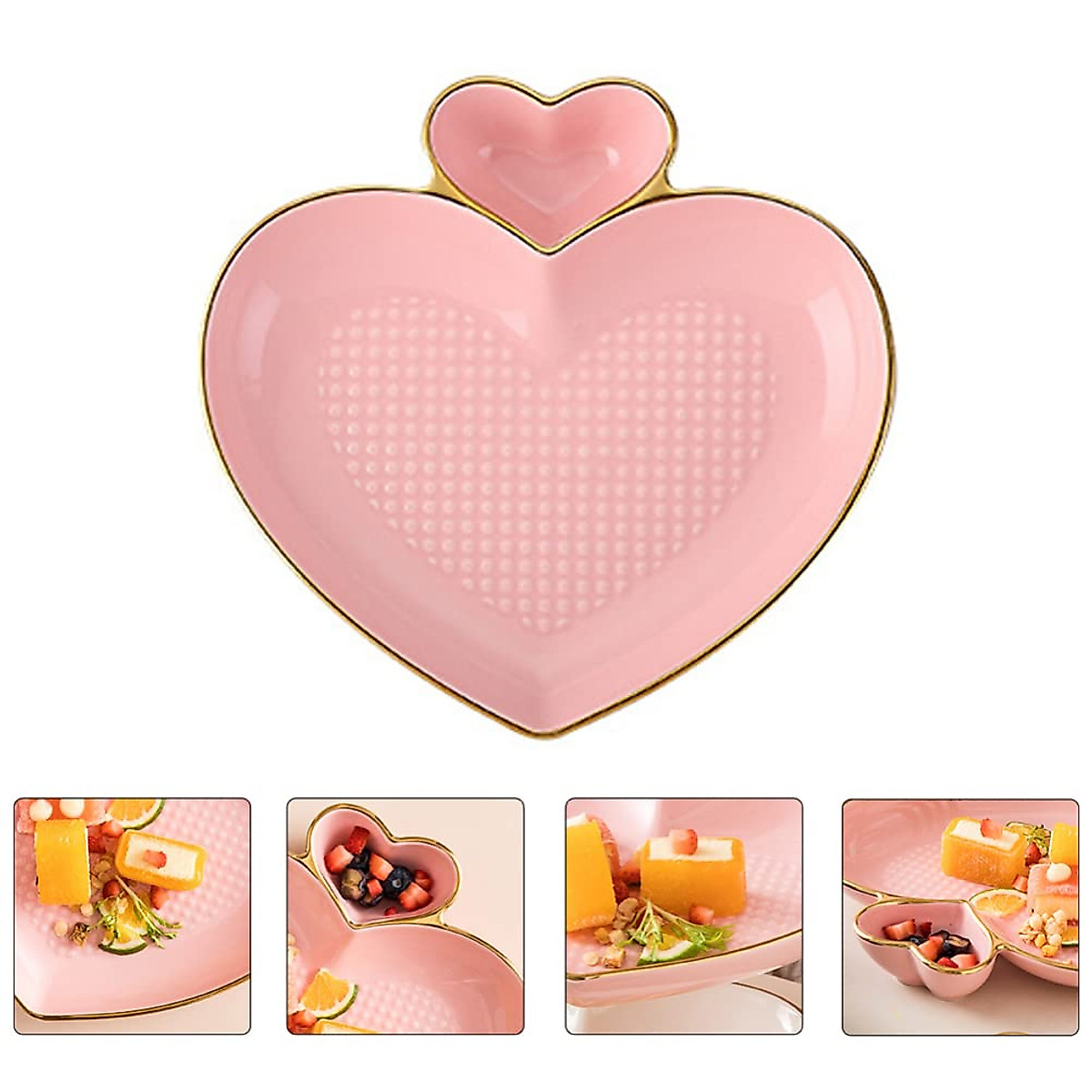 Sashimi Plates Heart Shaped Ceramic Dinner Plate Tableware Plate Dessert Salad Plate Breakfast Serving Tray Porcelain Serving Platters Sushi Serving Boat