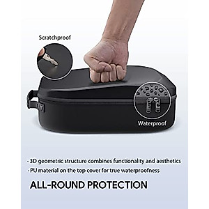 Aubika Carrying Case for Oculus Quest 2/Meta Quest 3/Pico 4, Compatible with Elite/Battery Headset Strap Accessories, Hard Travel Case - Black