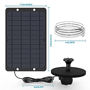 AISITIN 9W Solar Water Pump Kit, Solar Powered Water Fountain Pump with 6 Nozzles, DIY Fountain Kit for Bird Bath, Ponds, Garden