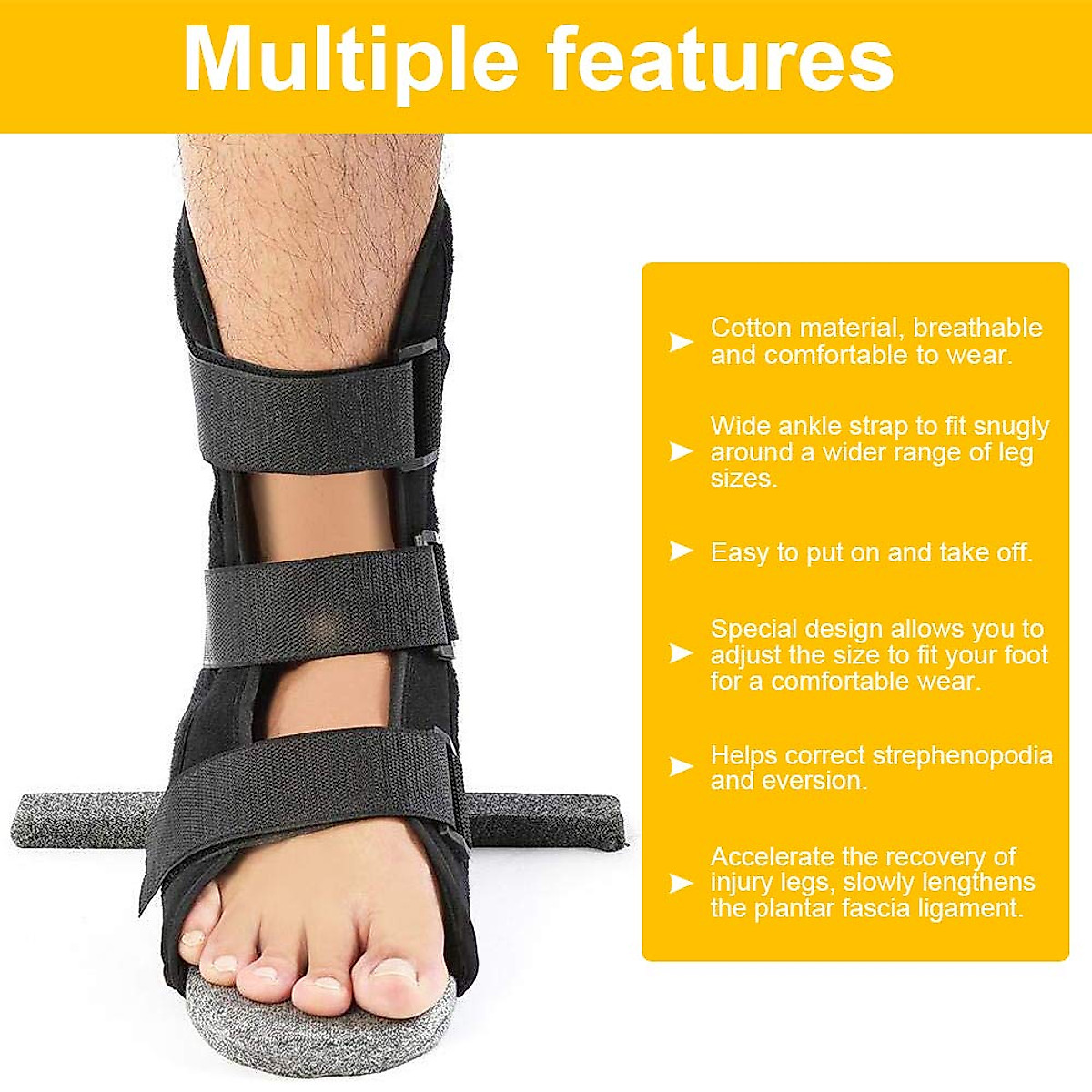 Plantar Fasciitis Night Splint, Drop Foot Support Brace Adjustable Support Brackets to Help Restore Injured Ankles And Correct Foot Eversion (2#) for ankle foot immobilizer ferula nocturna fascitis pl