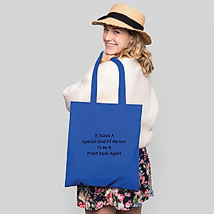 Special Person Gift for Front Desk Agent Receptionist Coworker Humor Natural White Multicolor Canvas Tote Bag