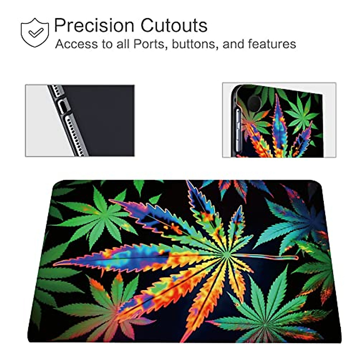Rossy Case for Samsung Galaxy Tab A8 Case 10.5 inch 2022 Slim Lightweight PU Leather Adjustable Smart Stand Cover with Auto Wake/Sleep for Samsung Tab A8 2022 (SM-X200/X205/X207),Marijuana Leaf Weed