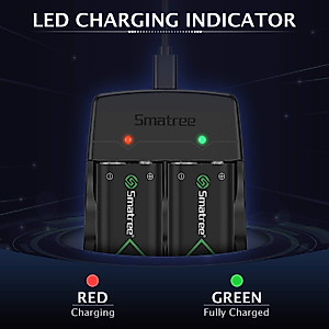 Smatree Controller Battery Compatible for Xbox Series X|S/Xbox One/Xbox One S/Xbox One X/Xbox One Elite Wireless Controller, 2 Pack Rechargeable Batteries with Charger(Patent Protection)