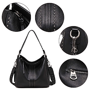 Montana West Genuine Leather Concealed Carry Purses and Handbags for Women Handgun Tote Black MWL-G005BK