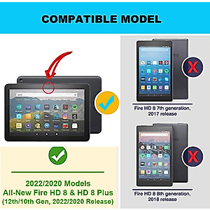 Case for Amazon Kindle Fire HD 8 & 8 Plus Tablet (12th/10th Generation, 2022/2020 Release), PU Leather Folding Stand Shell Shockproof Soft TPU Cover, Marauder's Map Vintage