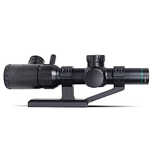 Monstrum 1-4x20 Rifle Scope with Rangefinder Reticle | ZR255 H-Series Offset Scope Mount | Bundle