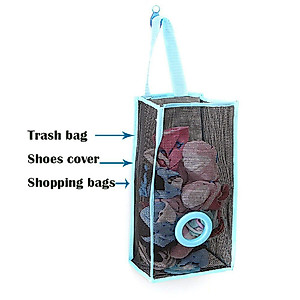 HomeSoGood 3 Pack Garbage Bag Storage Breathable Mesh Hanging Holder Foldable Recycle Plastic Bag Organizer Dispensers for Home and Kitchen