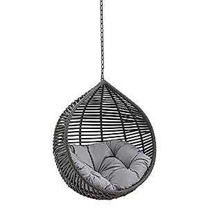 Modway EEI-3637-GRY-GRY Garner Teardrop Outdoor Patio Swing Chair Without Stand, Gray Gray, 28.5 x 41 x 125.5