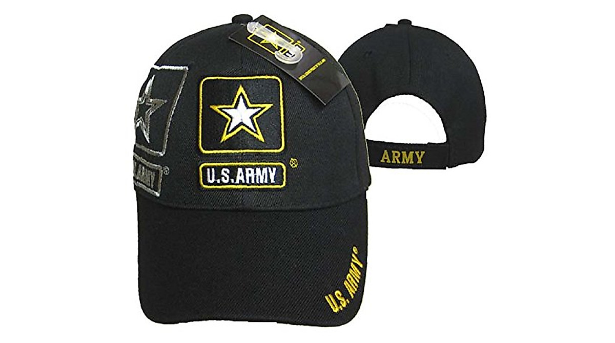 Army Star Shadow Black Baseball Cap - Stylish & Adjustable
