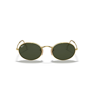 Ray-Ban RB3547 Oval Sunglasses, Gold/G-15 Green, 51 mm