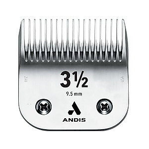 Andis – 64089, Heavy-Duty Detachable Clipper Blade - Stainless-Steel With Carbon-Infused, Close Cutting & Long-Life Blade - Compatible With Most Andis Series -Size 3-1/2, 3/8-Inch Cut Length, Chrome