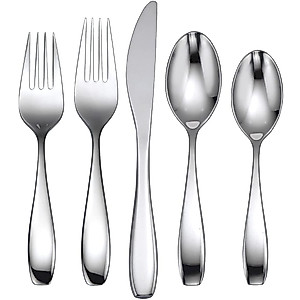 Oneida T532065Ca Stafford Mirror 65 Piece Fine Flatware Set, Service For 12