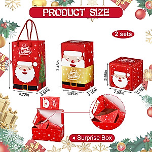 Kosiz 2 Sets Christmas Exploding Gift Box Exploding Pop Gift Box for Money Pop Gift Box Explosion Money Gift Boxes for Cash Birthday Xmas Relatives Friends Women Men Kids Gift(Santa Claus)
