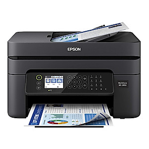 Epson Premium Workforce WF 28 Series All-in-One Color Inkjet Printer I Print Copy Scan Fax I Wireless I Mobile Printing I Auto 2-Sided Printing I 2.4" LCD I Up to 30-Sheet ADF (Renewed)