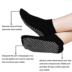 ELUTONG Yoga Socks Non Slip Socks with Grips 3-6 Pairs Non Skid Pilates Ballet Barre Hospital Socks for Women