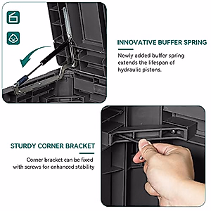 YITAHOME XXL 230 Gallon Large Outdoor Storage Deck Box for Patio Furniture, Outdoor Cushions, Garden Tools and Sports/Pools Equipment, Weather Resistant Resin, Lockable (Black)