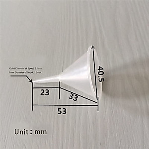 Mini Clear Funnel 10-Pcs Narrow Neck Perfume Funnel Polyethylene Small Funnel Kitchen Use Plastic Funnels for Lab, Water Bottle, Powder,Capsule,Oils, Filling Bottles, Urn Funnel Filling Kit