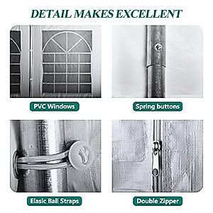 GARTOO 20' x 40' Canopy Party Tent & Carport - Heavy Duty Outdoor Wedding Gazebo with 4 Sand Bags, Event Shelter Canopy for Outdoor Event, Wedding, Birthday Party