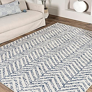 nuLOOM Rosanne Transitional Striped Area Rug, 6' 7" x 9', Blue