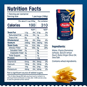 Barilla Ready Pasta, Penne, 7 oz. Pouch (pack of 7)