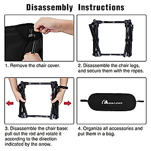 MOON LENCE Camping Chairs Compact Backpacking Chair, 400 lbs Capacity, Heavy Duty, Folding Chairs with Side Pockets Packable Lightweight for Hiking & Beach, Black