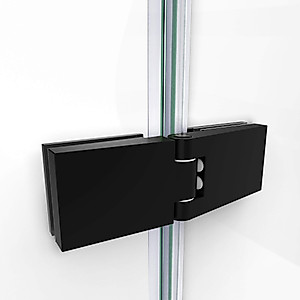 DreamLine Aqua Ultra 48 in. W x 30 in. D x 58 in. H Frameless Hinged Tub Door with Return Panel in Matte Black
