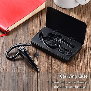 GPEESTRAC Bluetooth Headset,Bluetooth V5.0 Earpiece with Noise Cancelling Mic and 15 Hours Playtime,in-Ear Hands-Free Calls Wireless Headset for Business/Workout/Driving