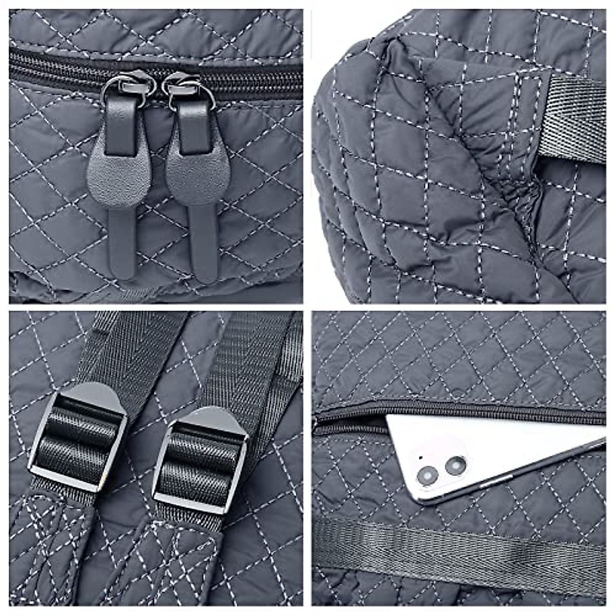 Hsitandy Quilted Backpack Purse for Women Waterproof 13 Inch Girls Lightweight Travel Casual Daypack Ladies Campus Backpack School Book Bag Designer Backpack