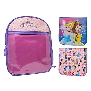 POMPIN Bags Disney Princess Interchangeable Kids Backpack | Disney Princess Backpack - Includes (2) Double Sided Image Panels For 4 Unique Looks