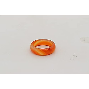 FUTIMELY 2Pcs 6mm Red Carnelian Crystal Rings Set for Women Agate Carnelian Stone Stackable Band Ring (8)